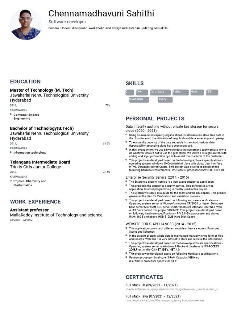 Chennamadhavuni's Resume | PDF | Cloud Computing | Computer Engineering