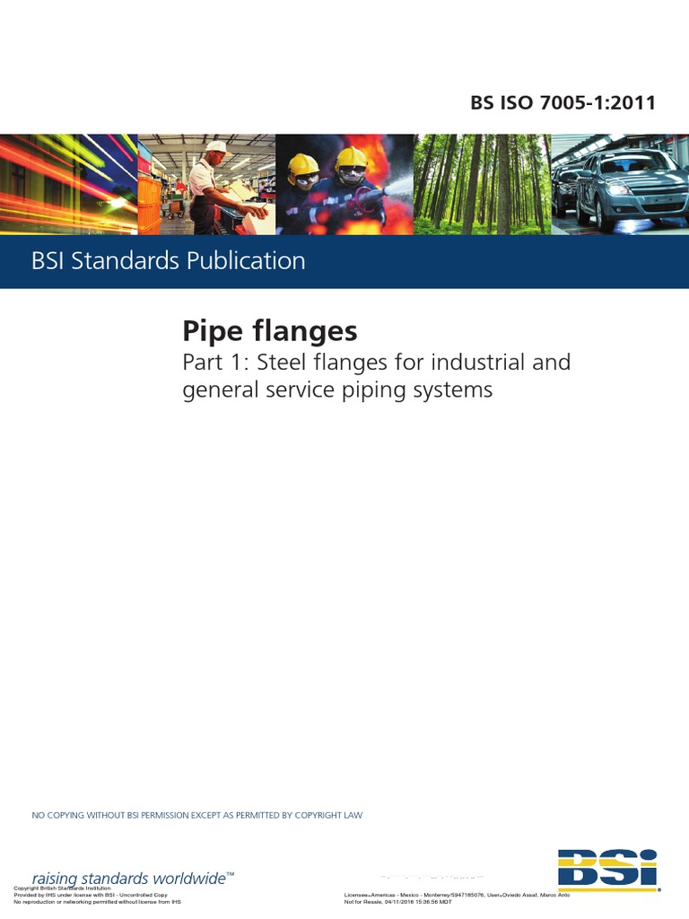 Iso 7005-1 2011 BS | PDF | Pipe (Fluid Conveyance) | International Organization For Standardization