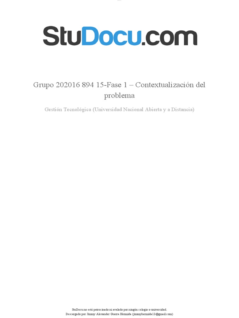 Grupo 202016 894 15 Fase 1 Contextualizacion Del Problema | PDF ...