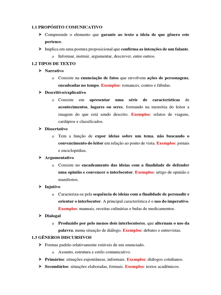 Tipos de textos e gêneros discursivos | PDF