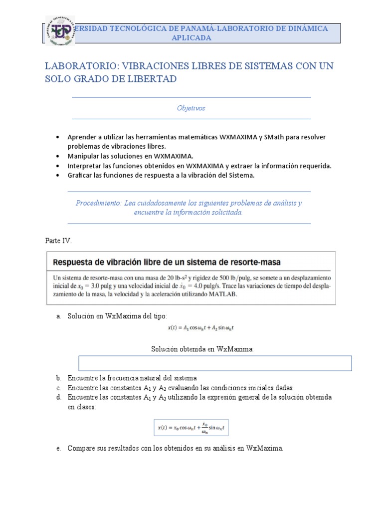 2022 Da Free Vibration Lab Parte 2 | PDF