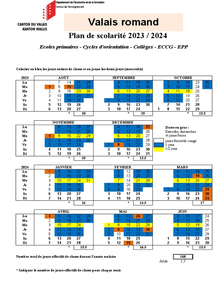 Plan de Scolarité 2023-2024 | PDF