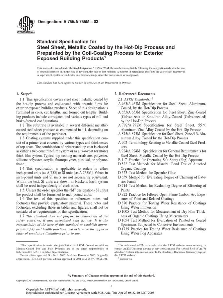 Astm A755 CCL | Download Free PDF | Sheet Metal | Paint