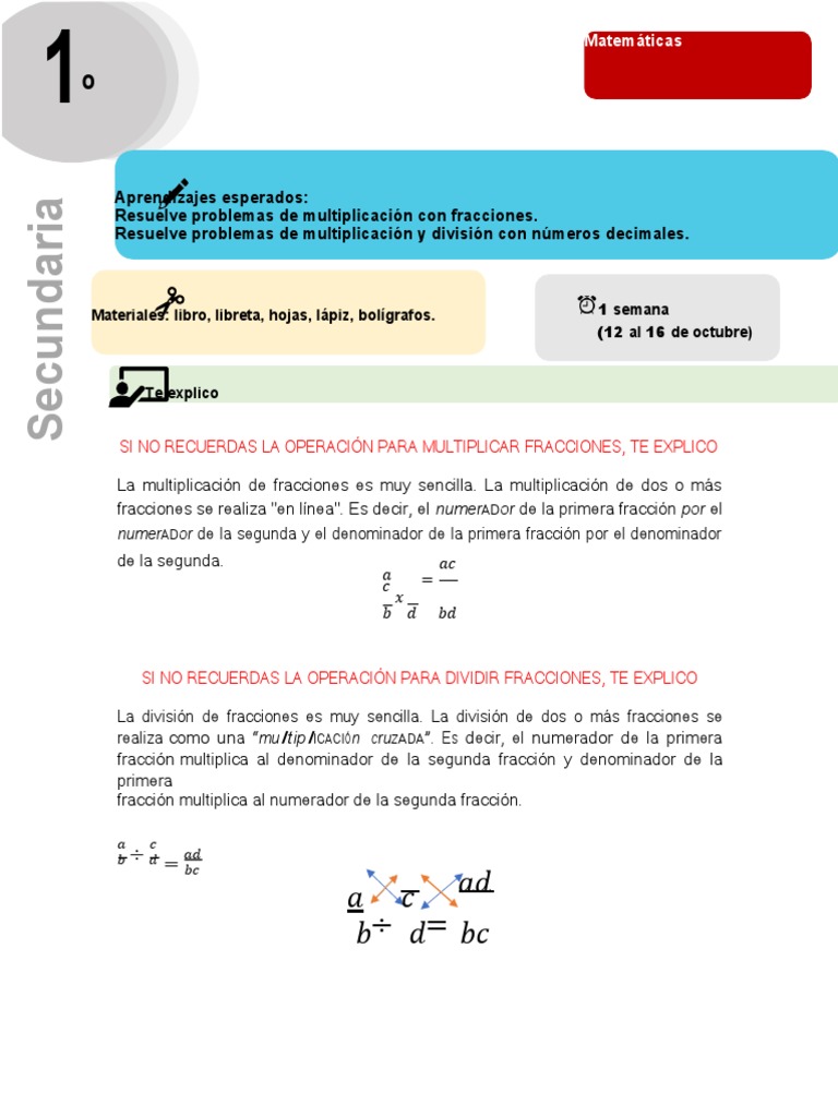 Cuadernillo Matematicas | PDF | División (Matemáticas) | Multiplicación