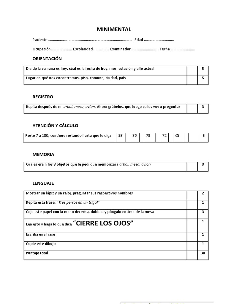 Mini Mental | PDF