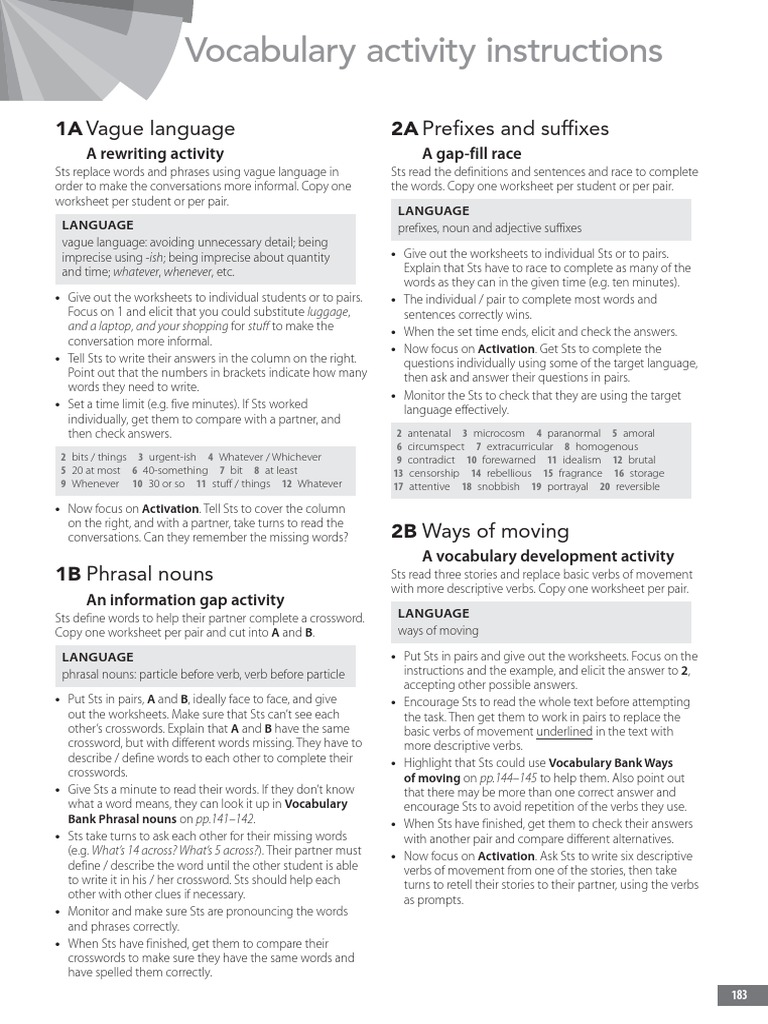 EnglishFile4e Adv Plus TG PCM Vocab Notes | PDF | Idiom | Word