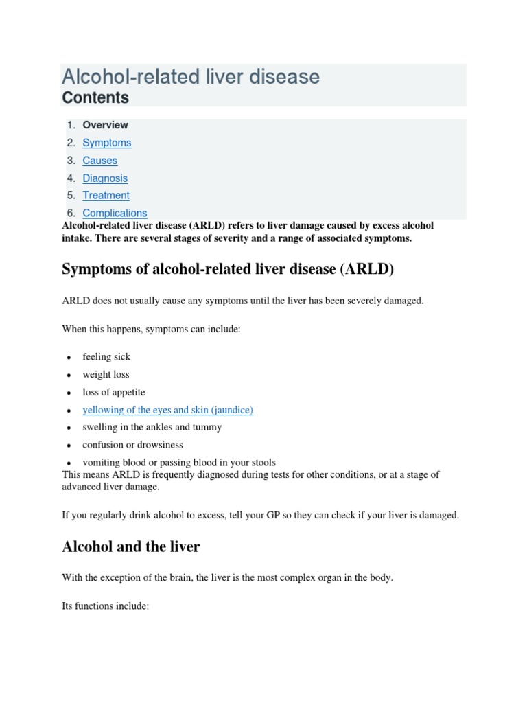 ARLD | PDF | Cirrhosis | Alcoholism