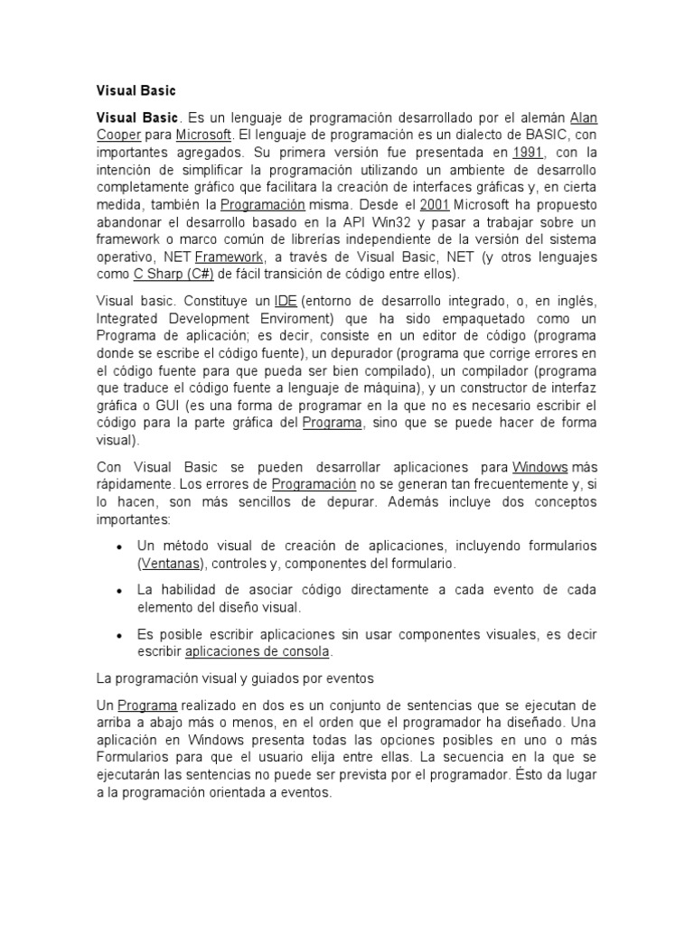 Visual Basic 2 | PDF | Edad de información | Desarrollo de software