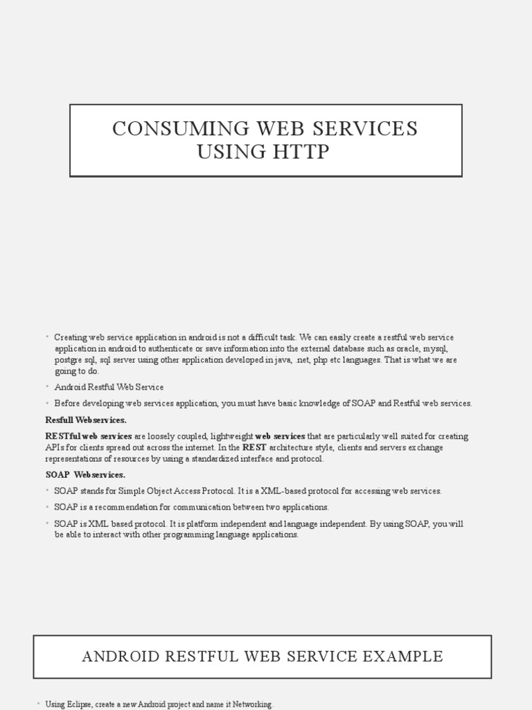 Consuming Web Services Using HTTP | PDF | Representational State ... Consuming Web Services Using HTTP | PDF | Representational State ...