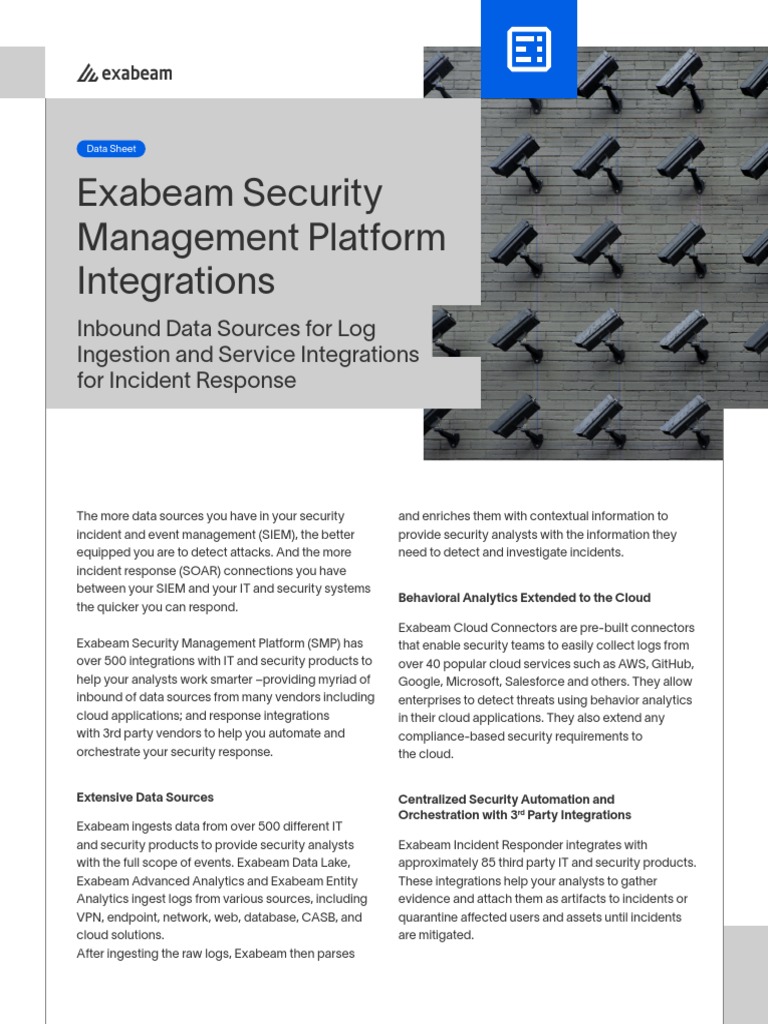EXA Data-Integrations-Datasheet L1R2 | PDF | Security | Computer Security