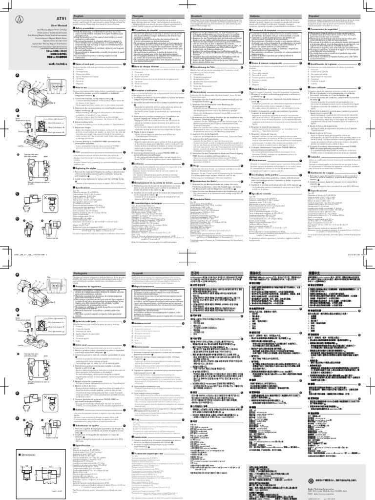 Audio-Technica AT91 Manual | PDF | Sound Production Technology | Sound ...
