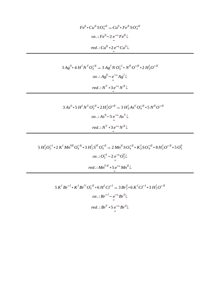 Redoxní Rovnice - Procvičování (Vyřešeno) | PDF