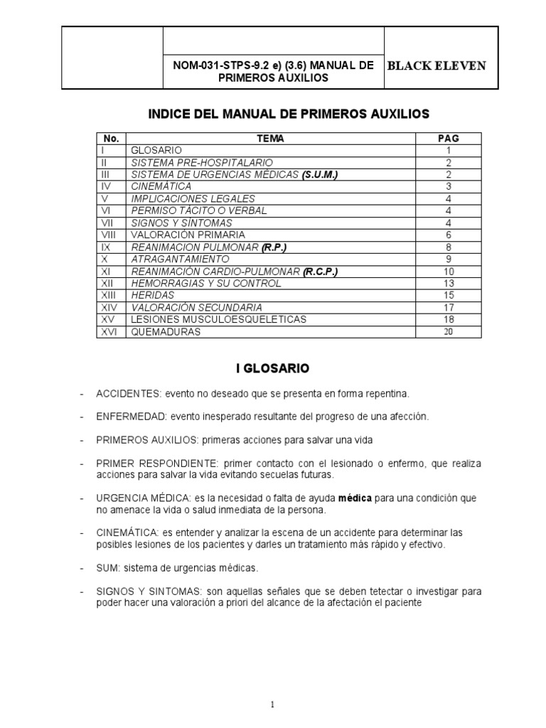 Manual de Primeros Auxilios | PDF | Reanimación cardiopulmonar | Quemar