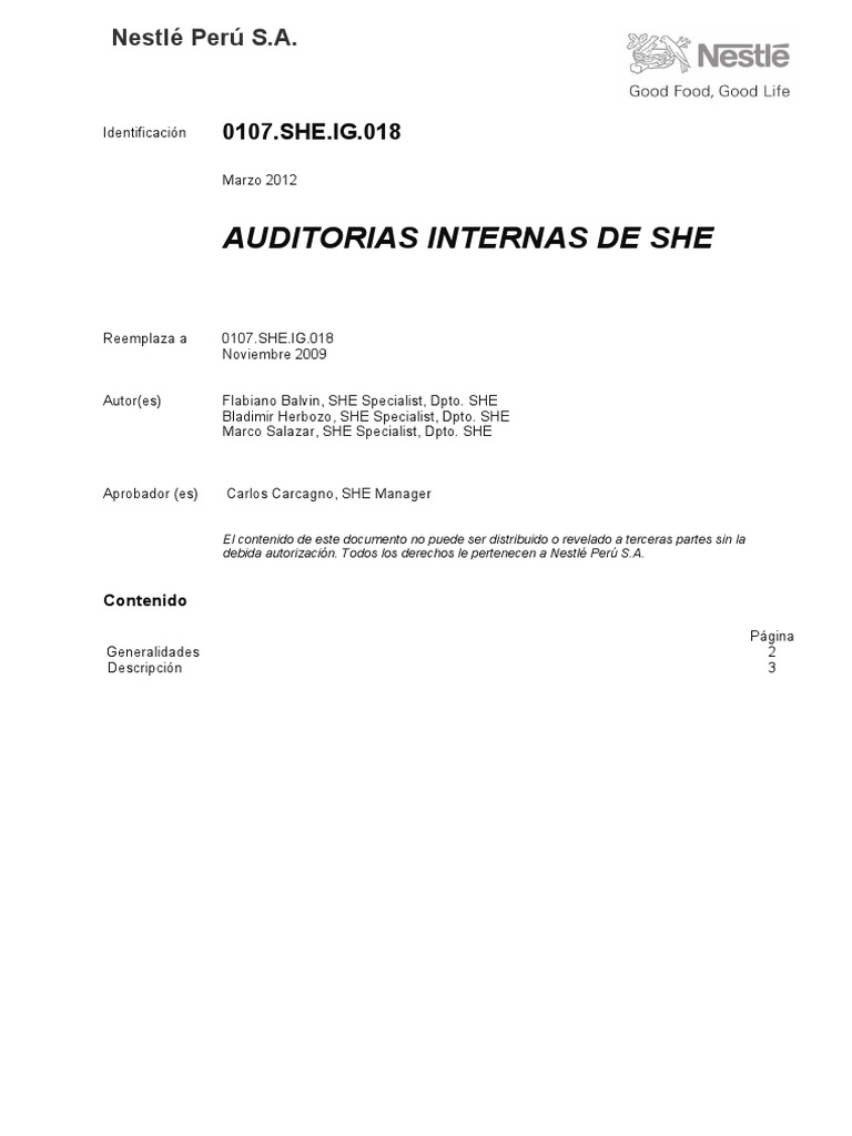 0107she Ig018 Auditorías Internas De She Pdf Auditoría Contralor 8376