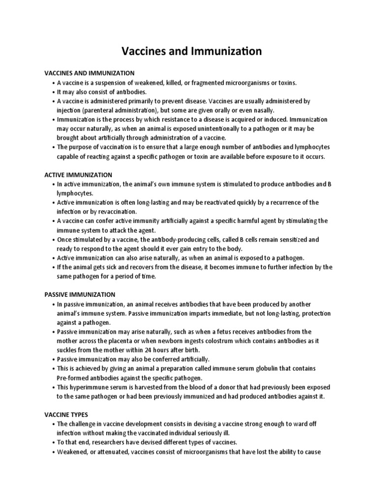 Vaccines and Immunization | PDF | Vaccines | Immune System