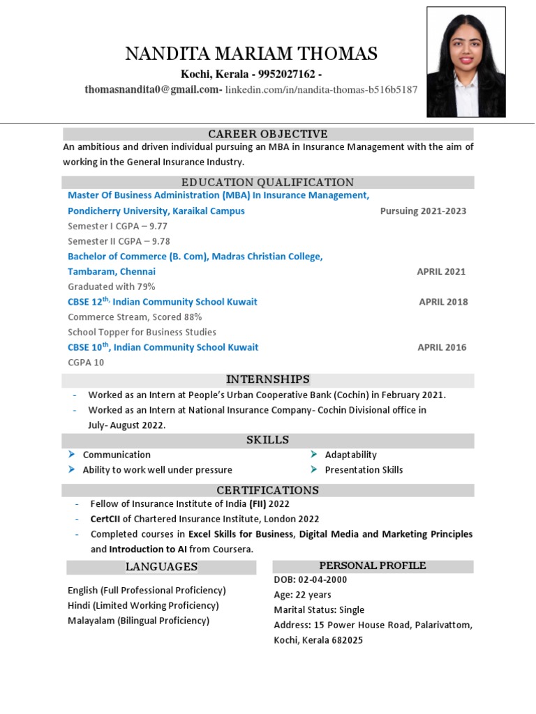 Nandita Mariam Thomas - 21395024 | PDF