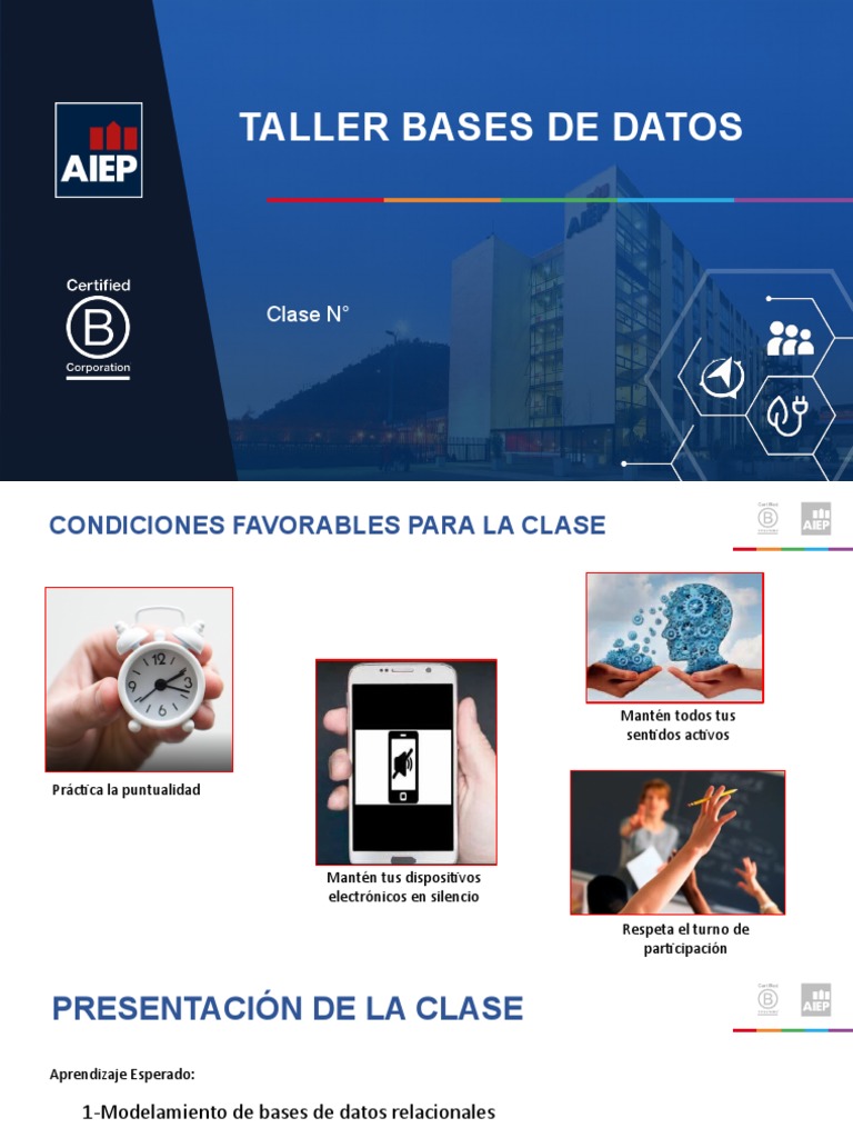 Clase 1 Taller Base Datos Modelamiento Base de Datos | PDF | Modelo conceptual | Bases de datos