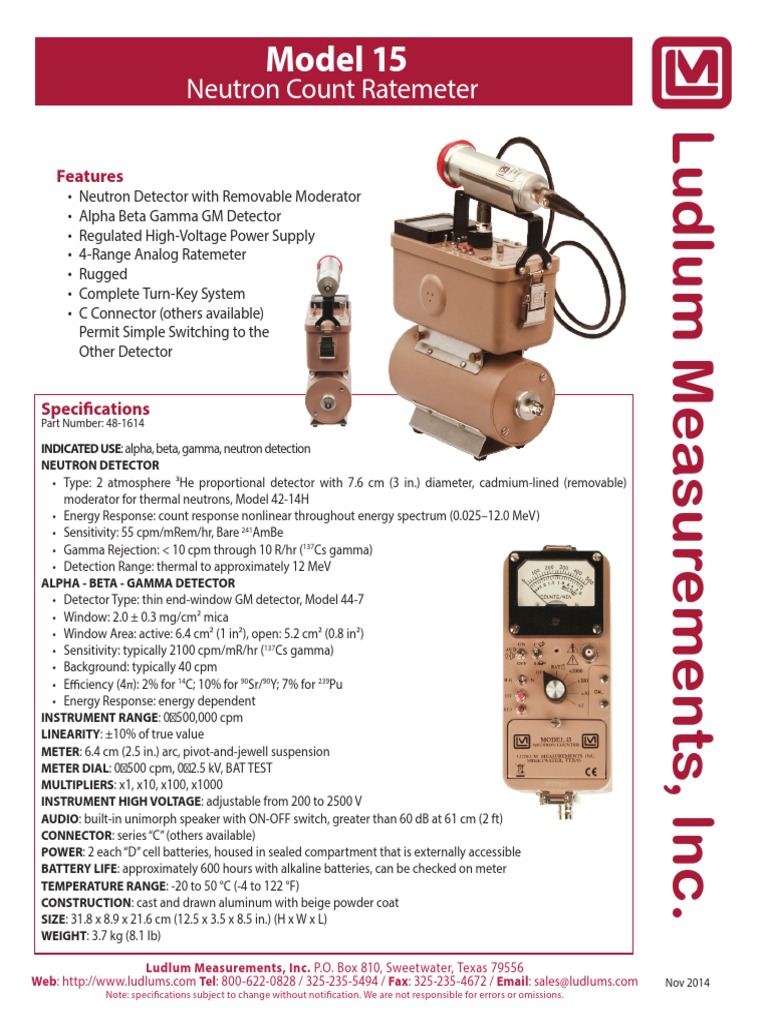 M15 Data Sheet | Download Free PDF | Gamma Ray | Neutron