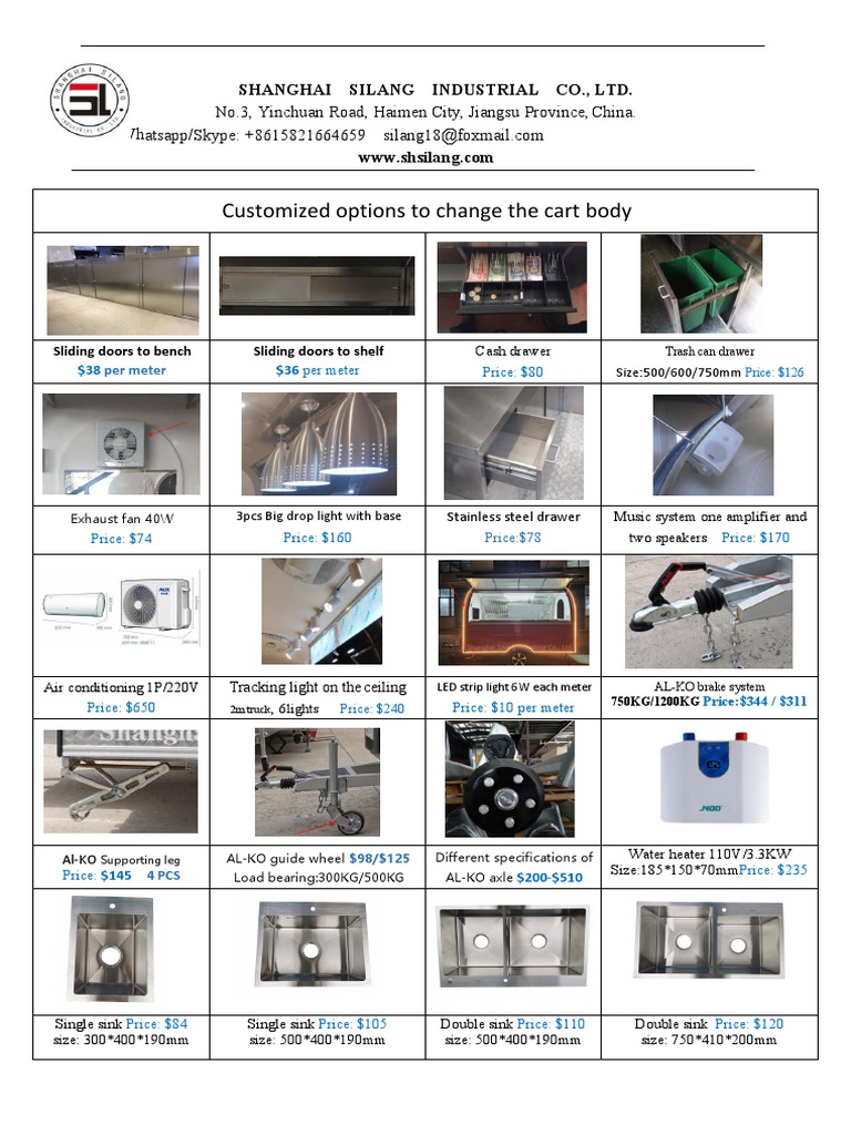 Customized Items & Equpiment List | PDF | Kitchen Stove | Refrigerator