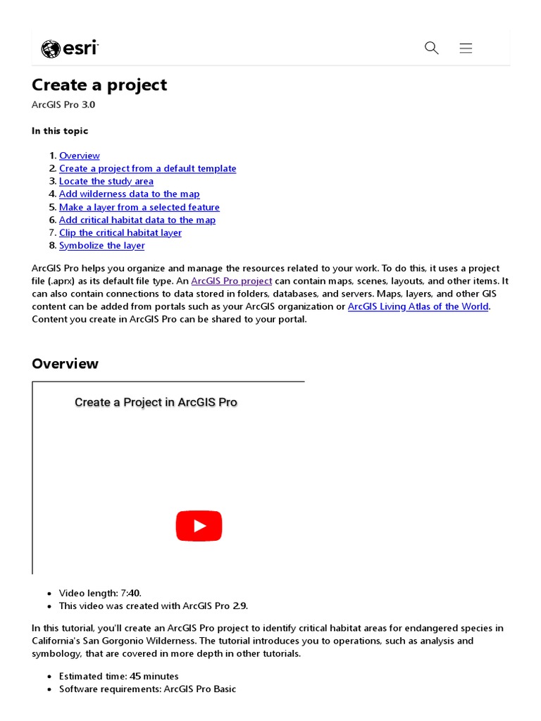 Create a project—ArcGIS Pro _ Documentation | PDF | Arc Gis | Computing
