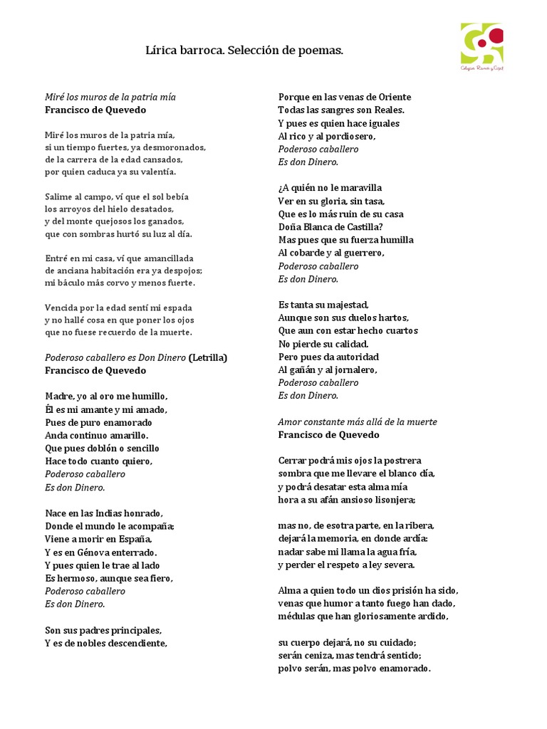 Lírica Barroca - Selección de Textos | PDF | Caballero