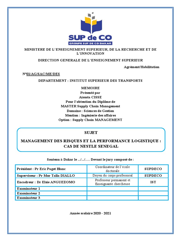 Exemple de Memoire PDF | PDF | Risque | Gestion des risques