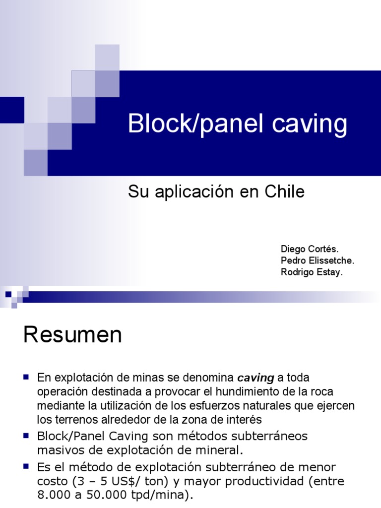 Métodos de Caving en Minería Subterránea | PDF | Minería