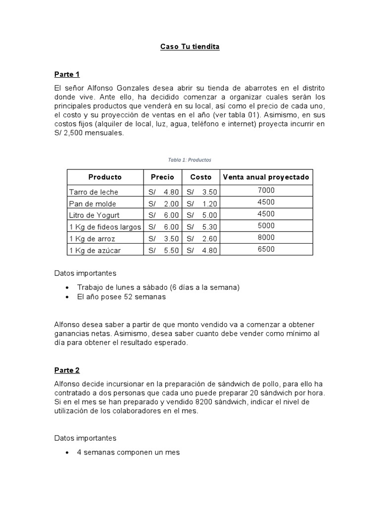 Caso Práctico - Tu Tiendita | PDF