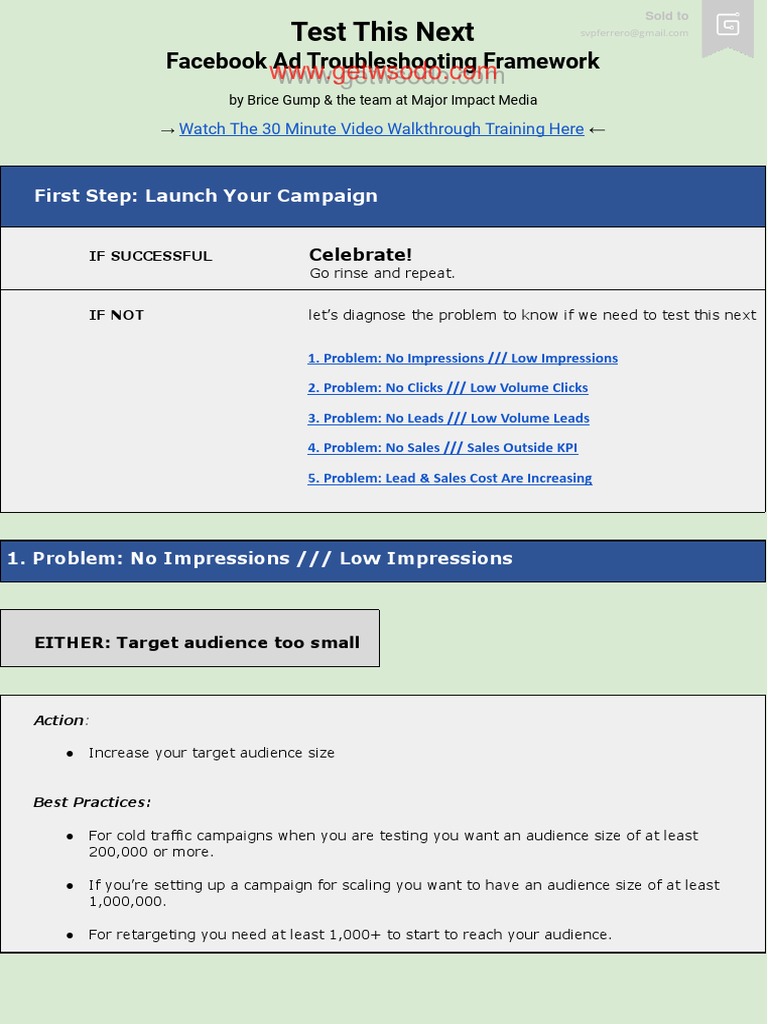 Facebook Ad Troubleshooting Guide | PDF | Facebook | Target Audience