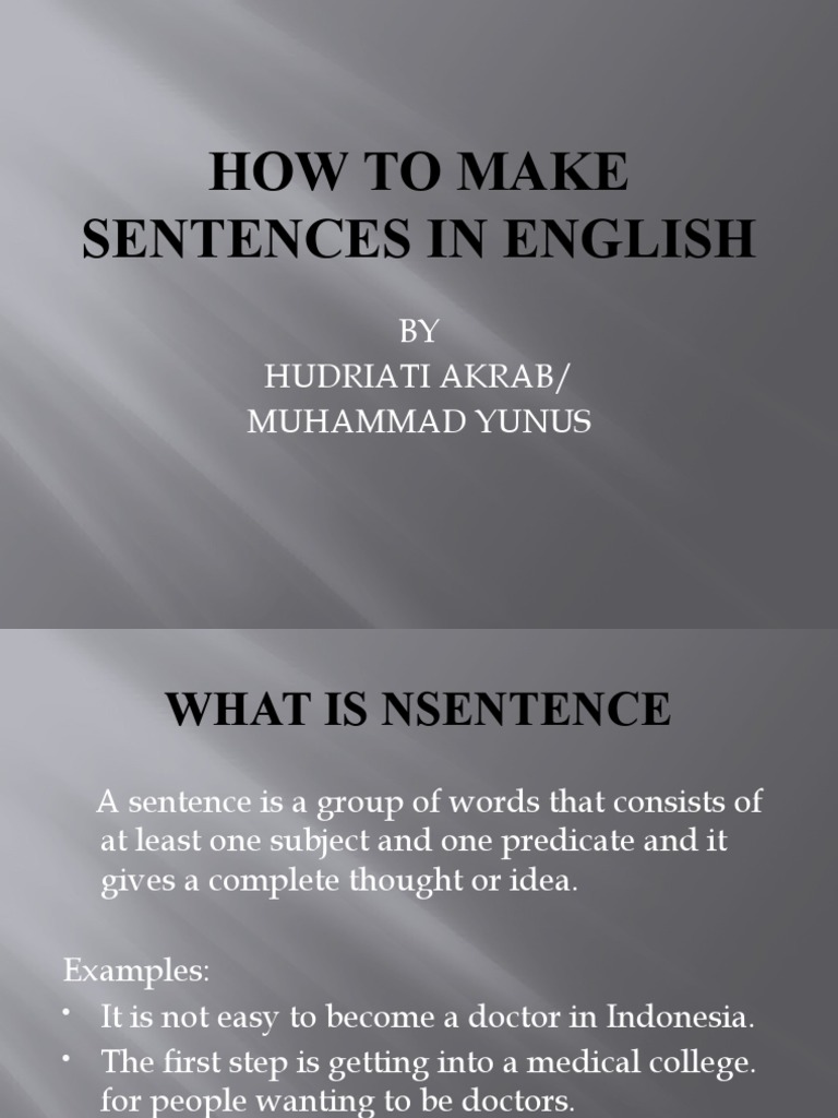 How To Make Sentences | PDF | Verb | Subject (Grammar)