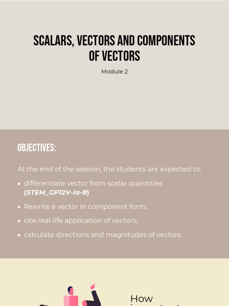 Scalars Vectors And Components Of Vectors Pdf Euclidean Vector