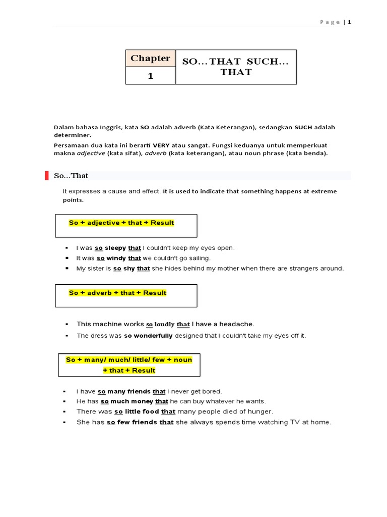 So That & Such That | PDF | Adverb | Adjective