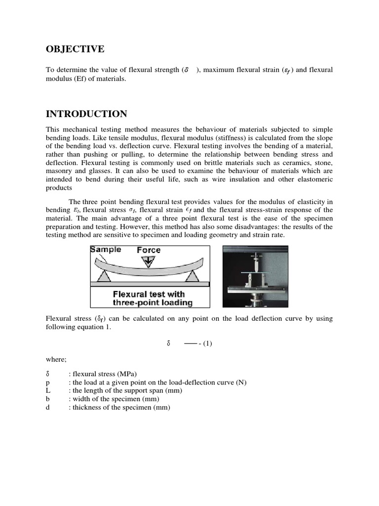 Flexural or Bending Test Lab Report | PDF | Deformation (Engineering ...