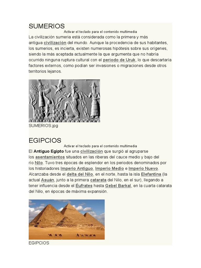SUMERIOS | PDF | Antiguo Egipto | Antigua Grecia