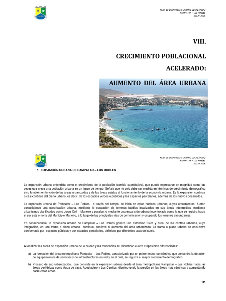 Plan de Desarrollo Urbano Local Pdul Pampatar Los | PDF | Urbanización ...