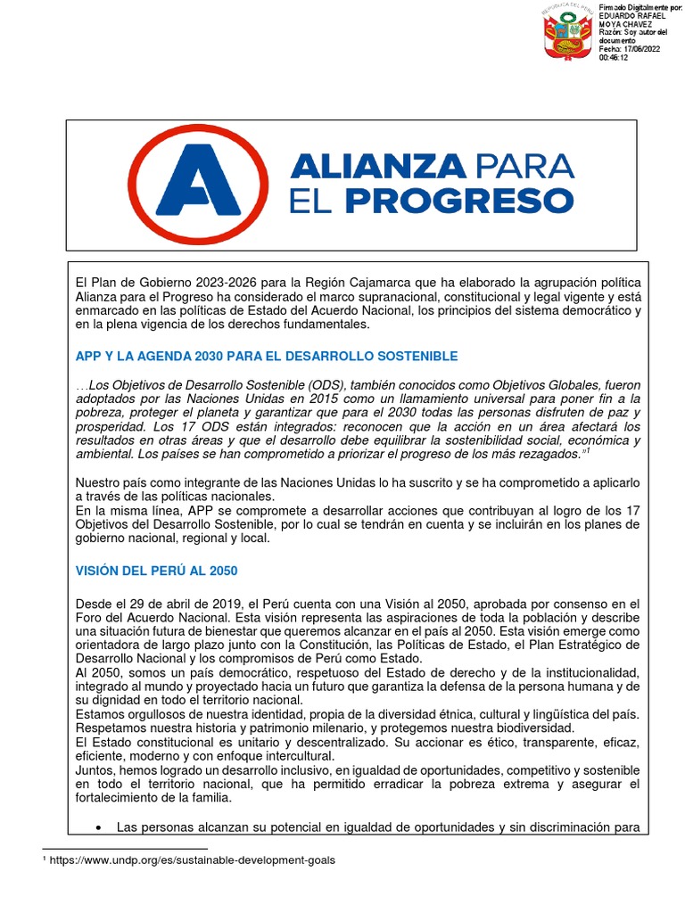 Alianza para El Progreso | Descargar gratis PDF | Sustentabilidad | Corrupción política