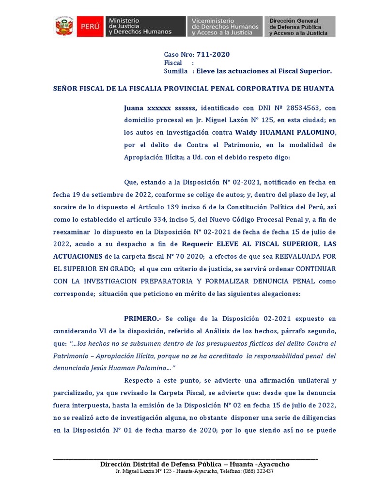 Modelo de Queja Al Fiscal | PDF | Gobierno | Justicia
