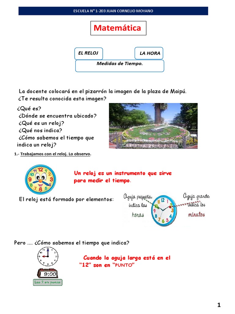 Práctica del Reloj para Niños | PDF | Reloj