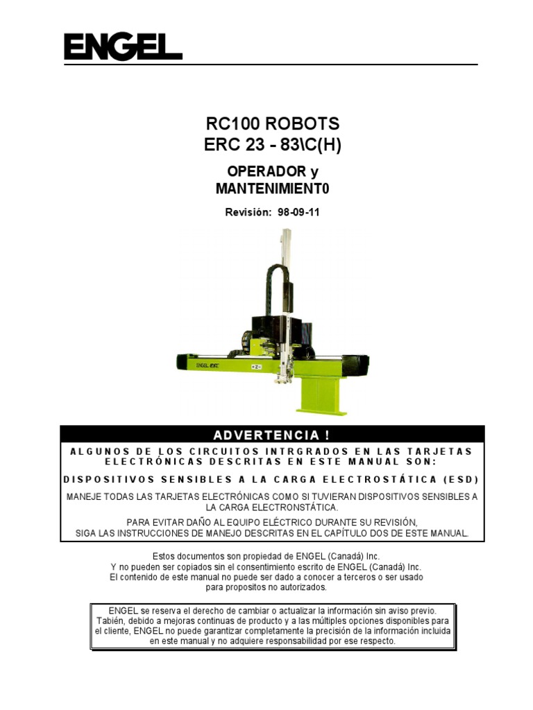 Manual Robot Engel ERC-63 RC100 | Descargar gratis PDF | Robot | Robótica