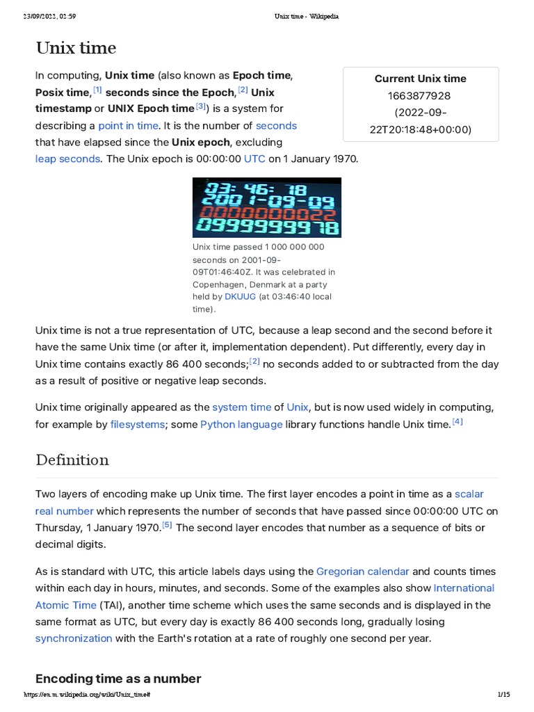 Unix Time - Wikipedia | PDF | Computer Engineering | Computer Architecture Unix Time - Wikipedia | PDF | Computer Engineering | Computer Architecture