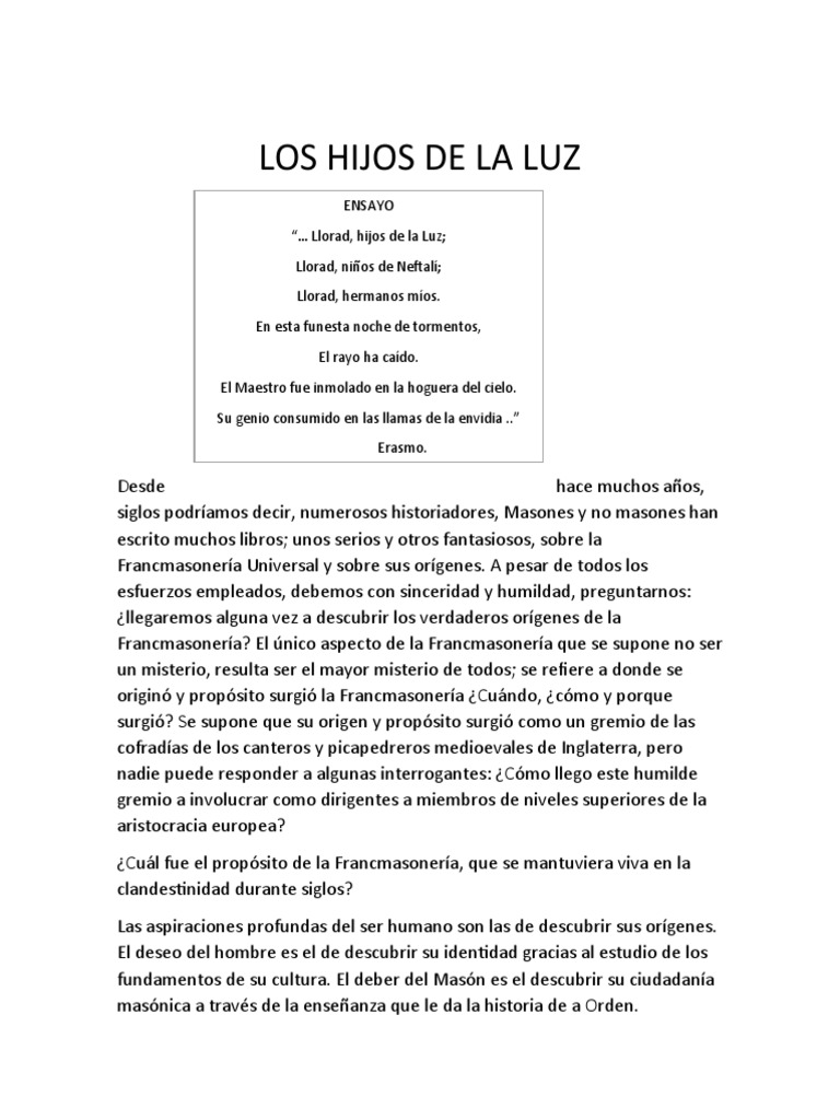 Los Hijos de La Luz | PDF | Masonería | Pirámides egipcias