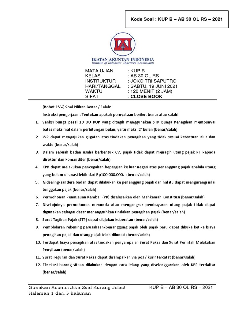 Kup B - Ab 30 Ol RS - Juni 2021 | PDF