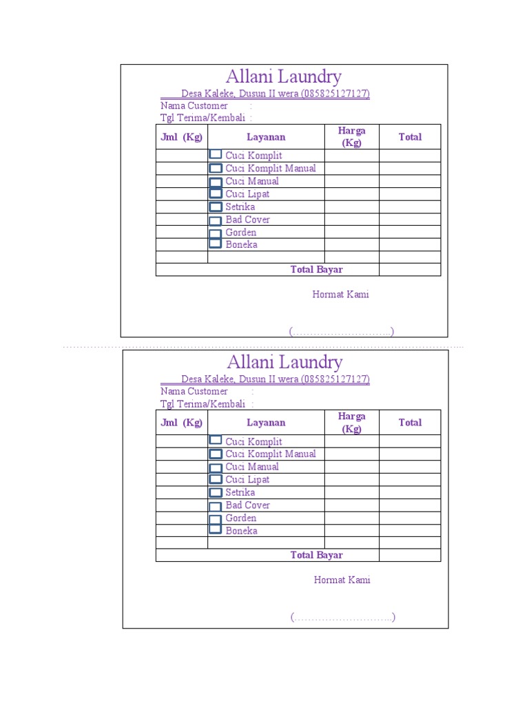 Allani Laundry | PDF