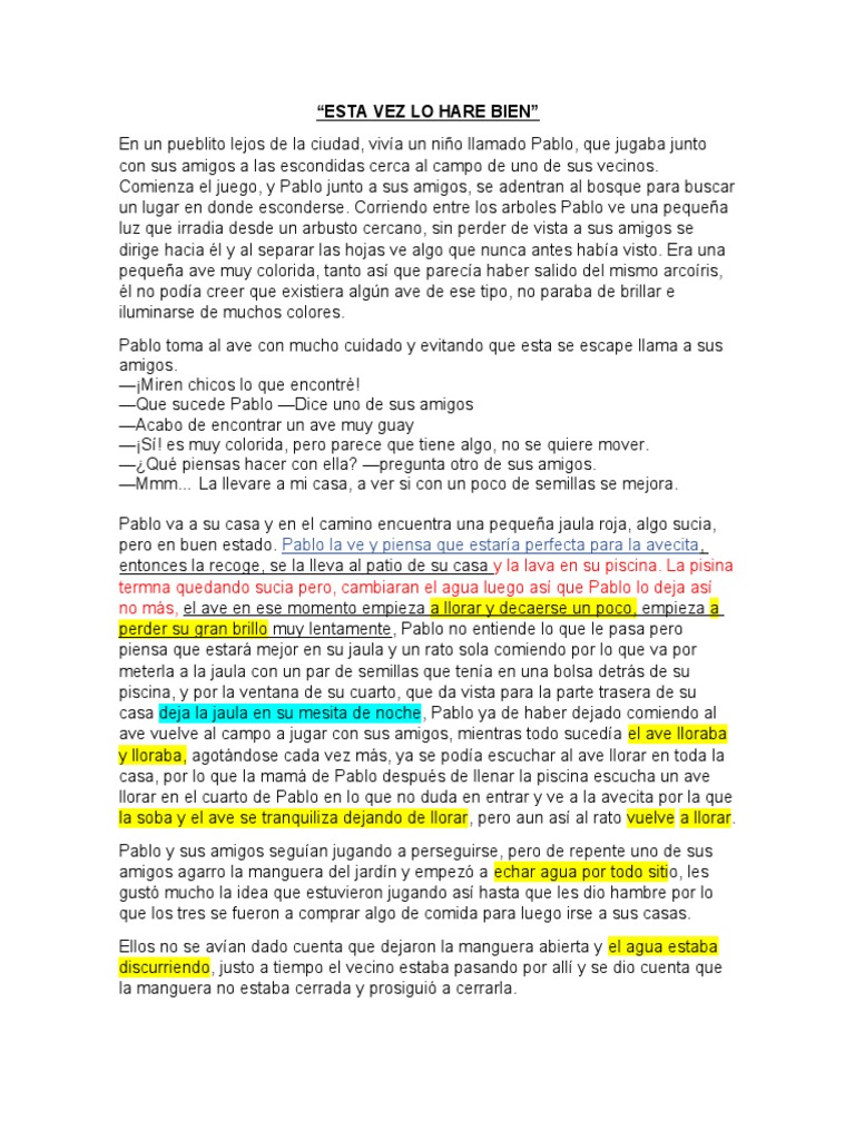 "El ave mágica y su cuidado" | PDF