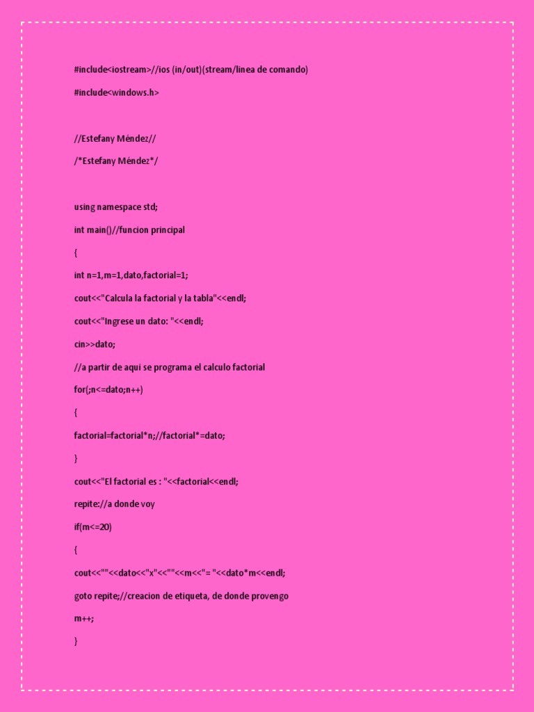 Factorial y Tabla de Multiplicar | PDF