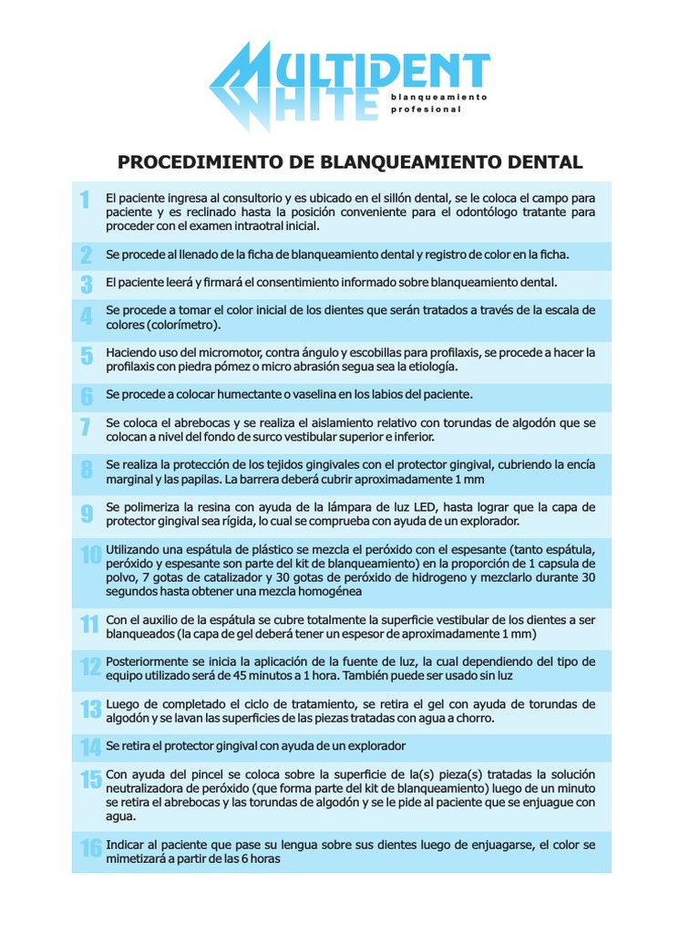Procedimiento - Multident White | Descargar gratis PDF | Ciencias de la ...