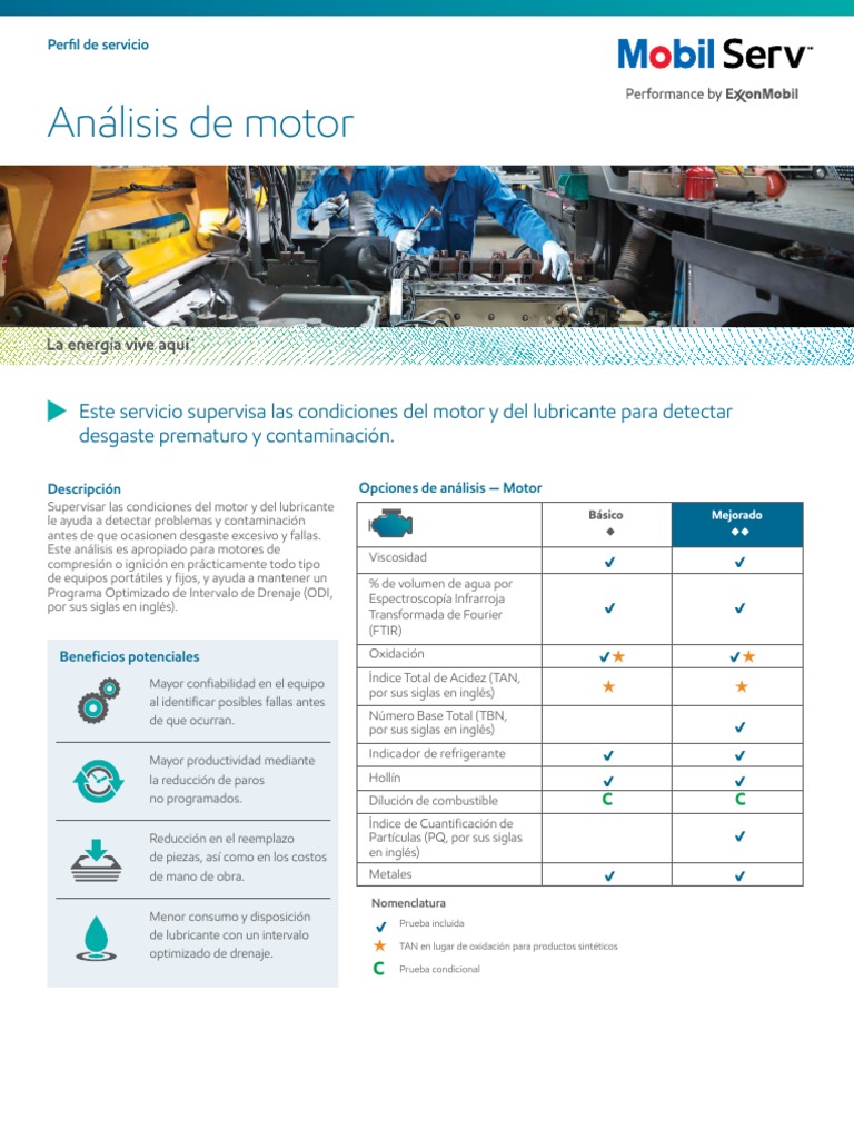 Hoja de Servicio Mobil Serv - Analisis Del Motor - Esp - Jun19 | PDF ...