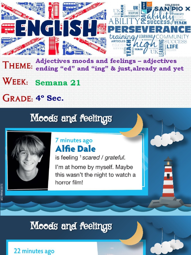 Adj of Mood and Feelings & Just-Already-Yet - Sem 21 - 4° Sec | PDF