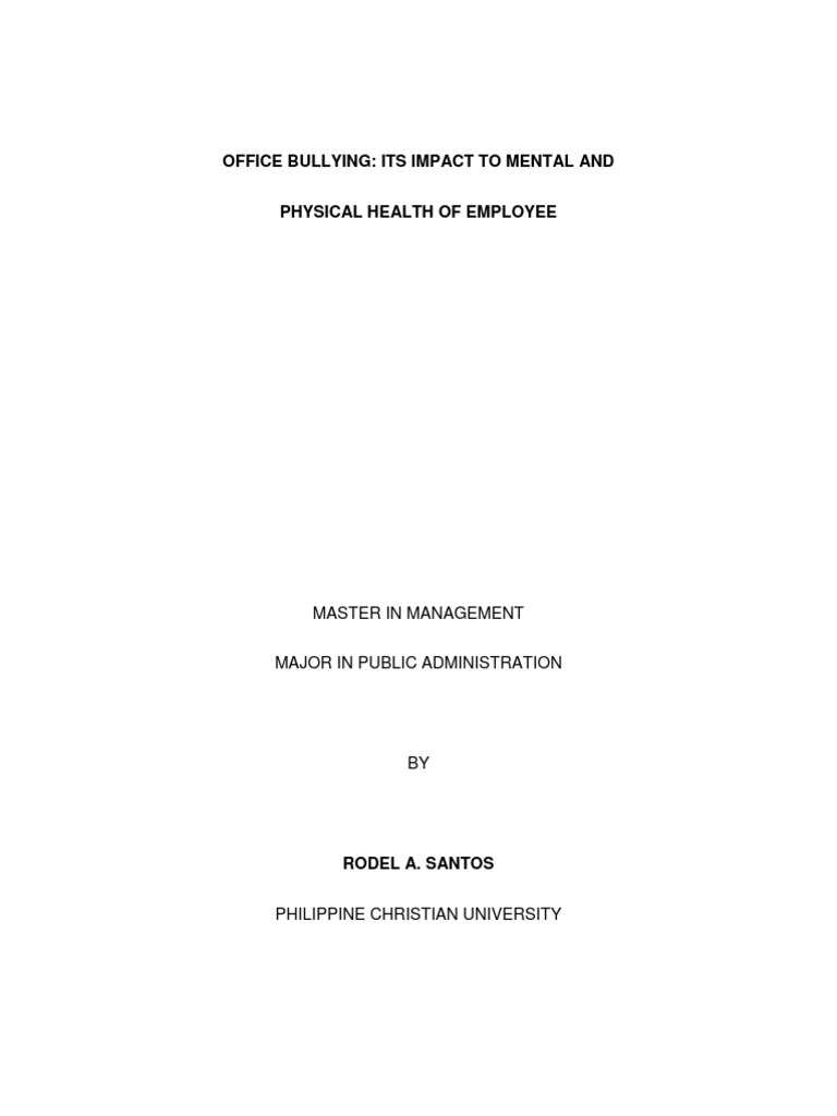Rodel Santos - Office Bullying | PDF | Workplace Bullying | Bullying