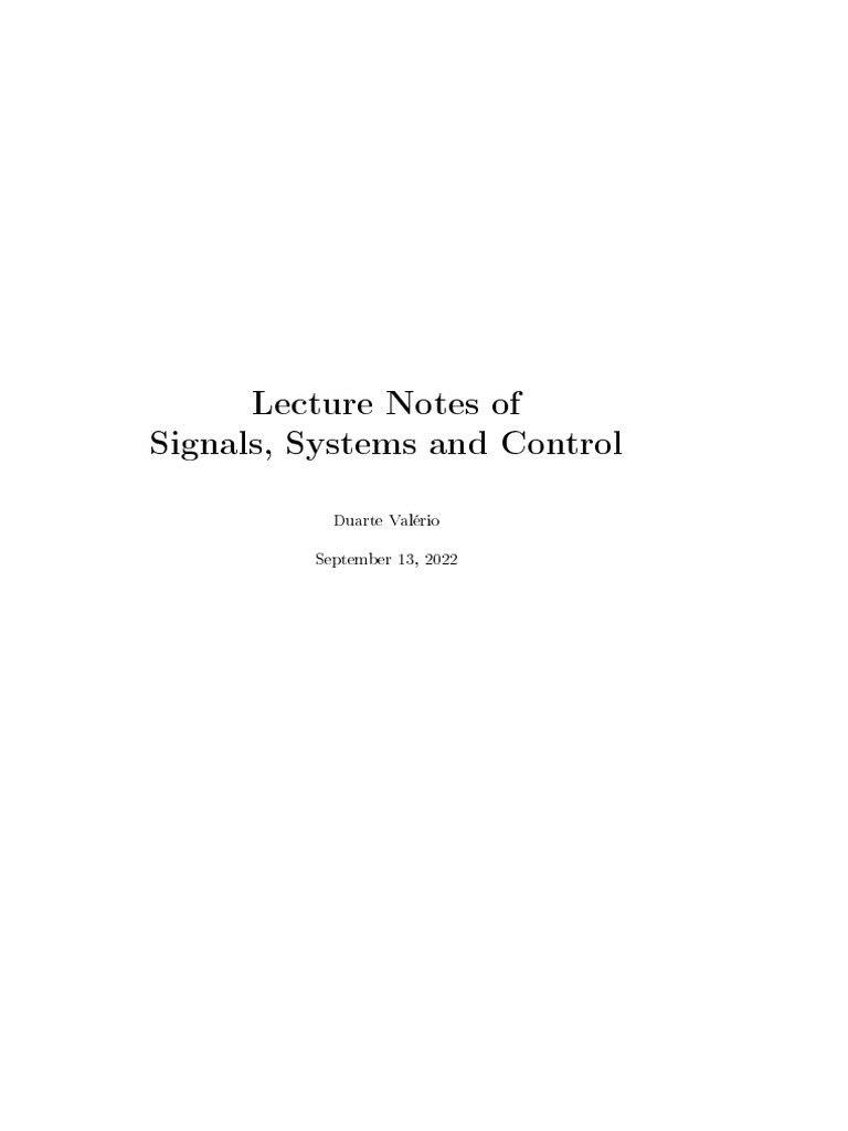 Signals Systems and Control | PDF | Control Theory | Actuator